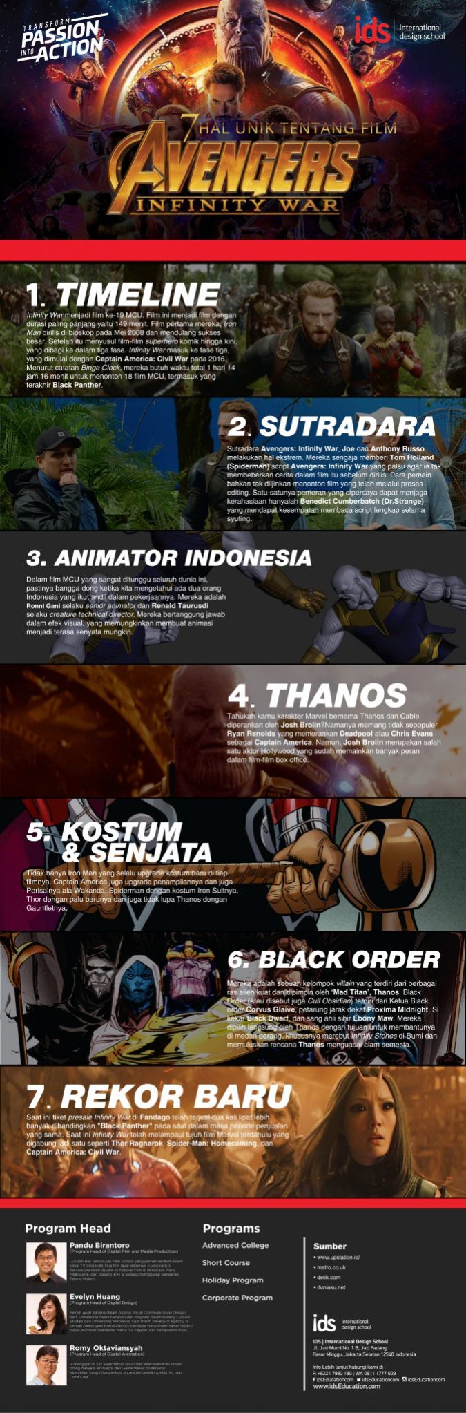 INFOGRAFIS : 7 FAKTA UNIK THE AVENGERS INFINITY WAR - IDS | BTEC