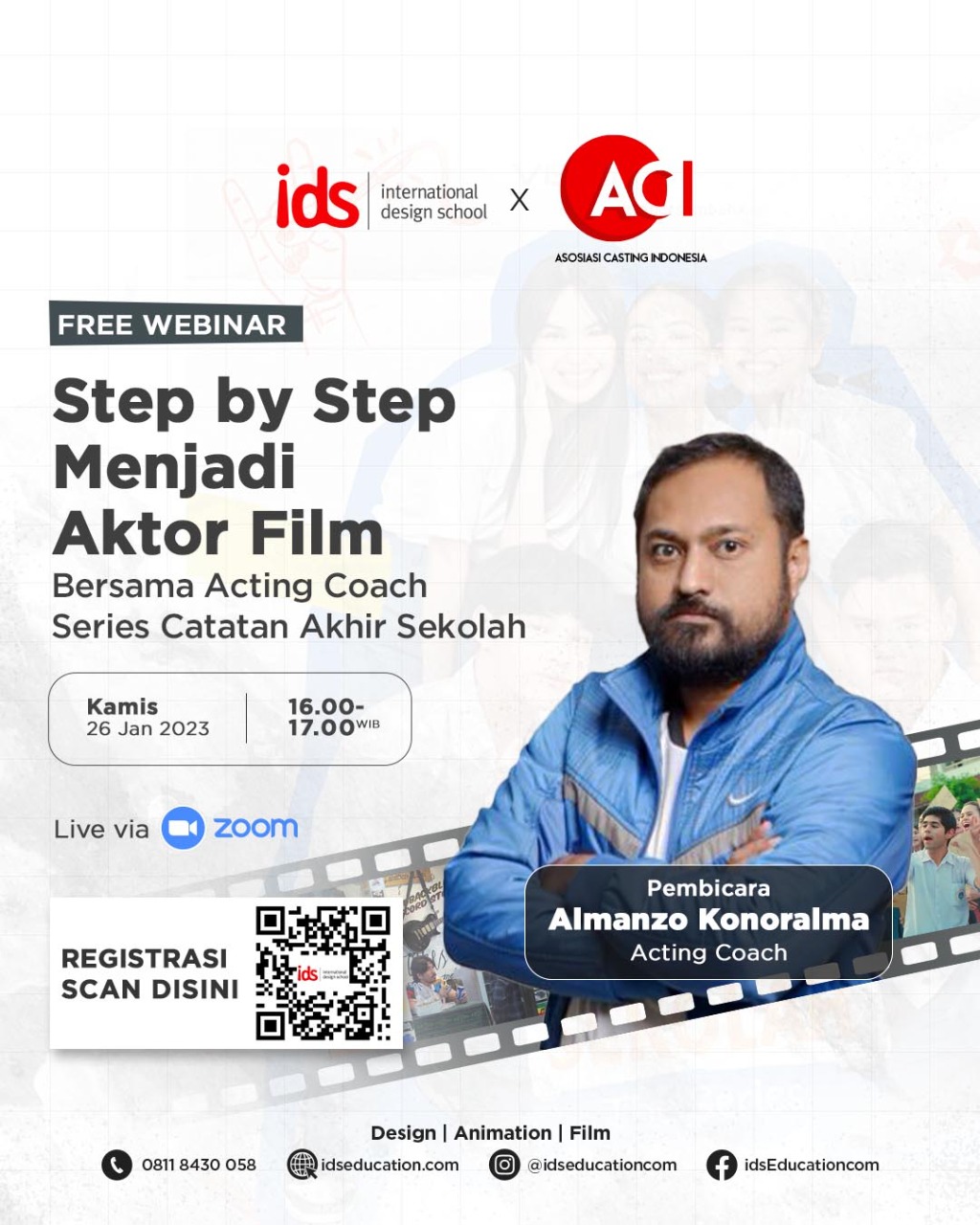 Free Webinar - Step by Step Menjadi Aktor Film