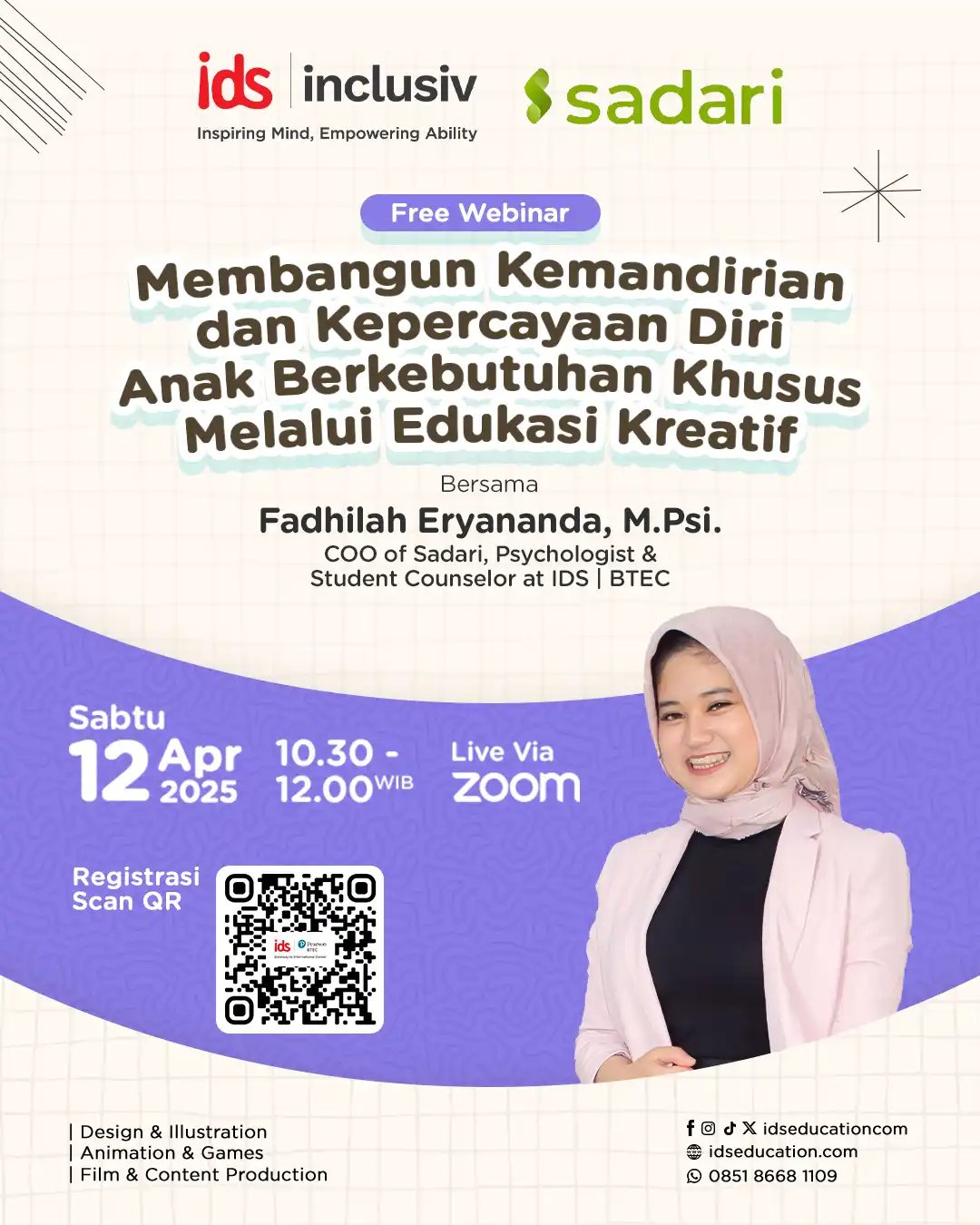 Free Webinar: Pendidikan Kreatif untuk Anak Berkebutuhan Khusus - IDS | BTEC